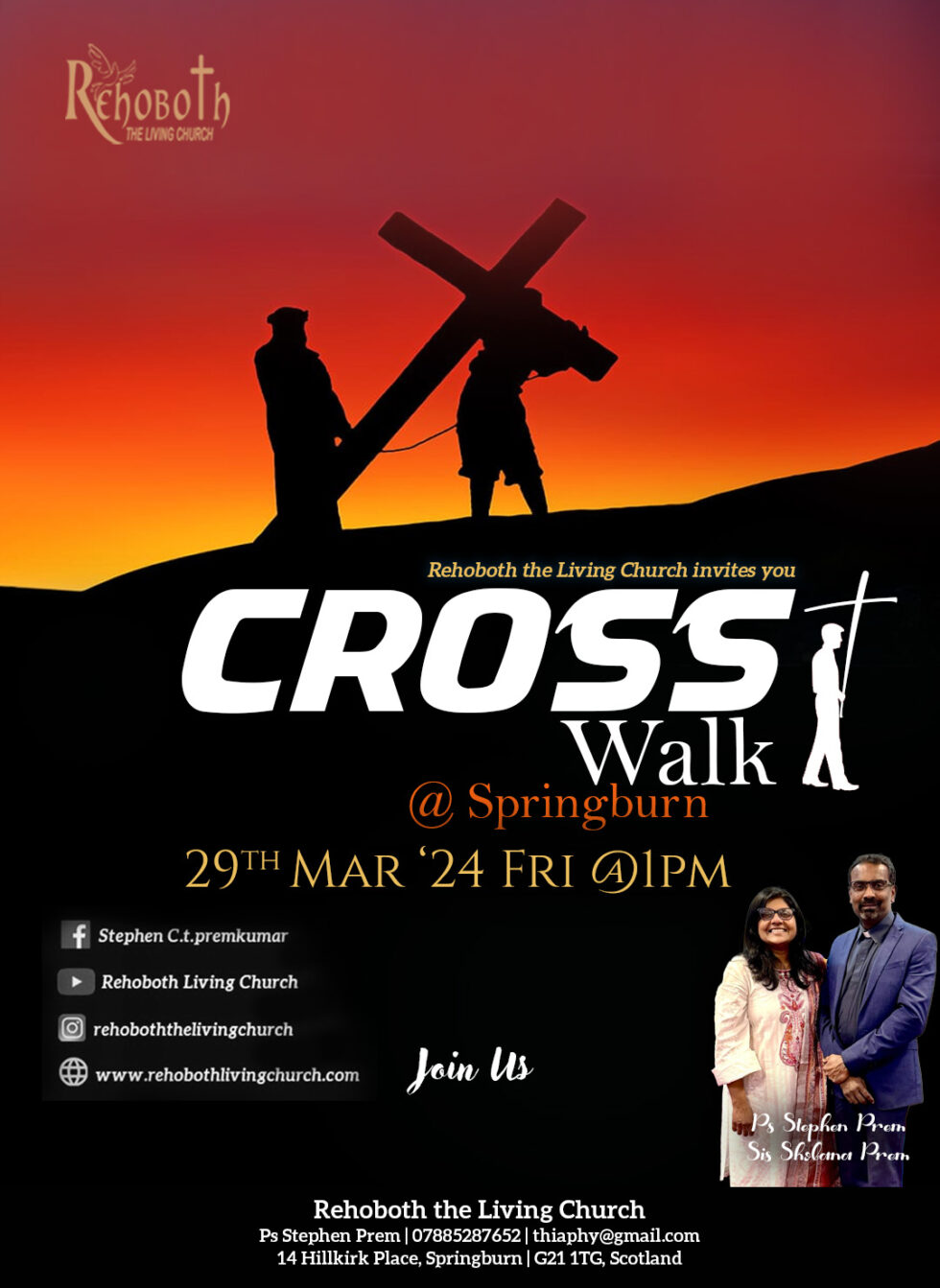 Cross Walk on 29th Mar'24 Friday | Springburn | Rehoboth the Living ...